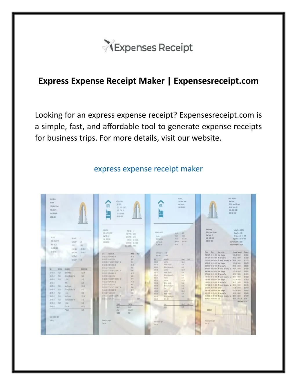 PPT - Express Expense Receipt Maker Expensesreceipt com PowerPoint ...