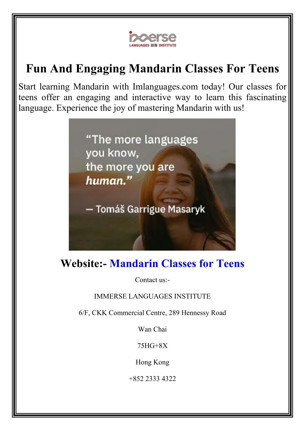 PPT - Fun And Engaging Mandarin Classes For Teens PowerPoint Presentation - ID:12598631