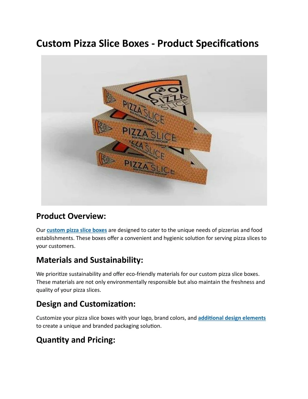 PPT - Custom Pizza Slice Boxes - Product Specifications PowerPoint ...