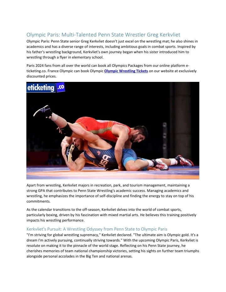 PPT - Olympic Paris Multi-Talented Penn State Wrestler Greg Kerkvliet ...