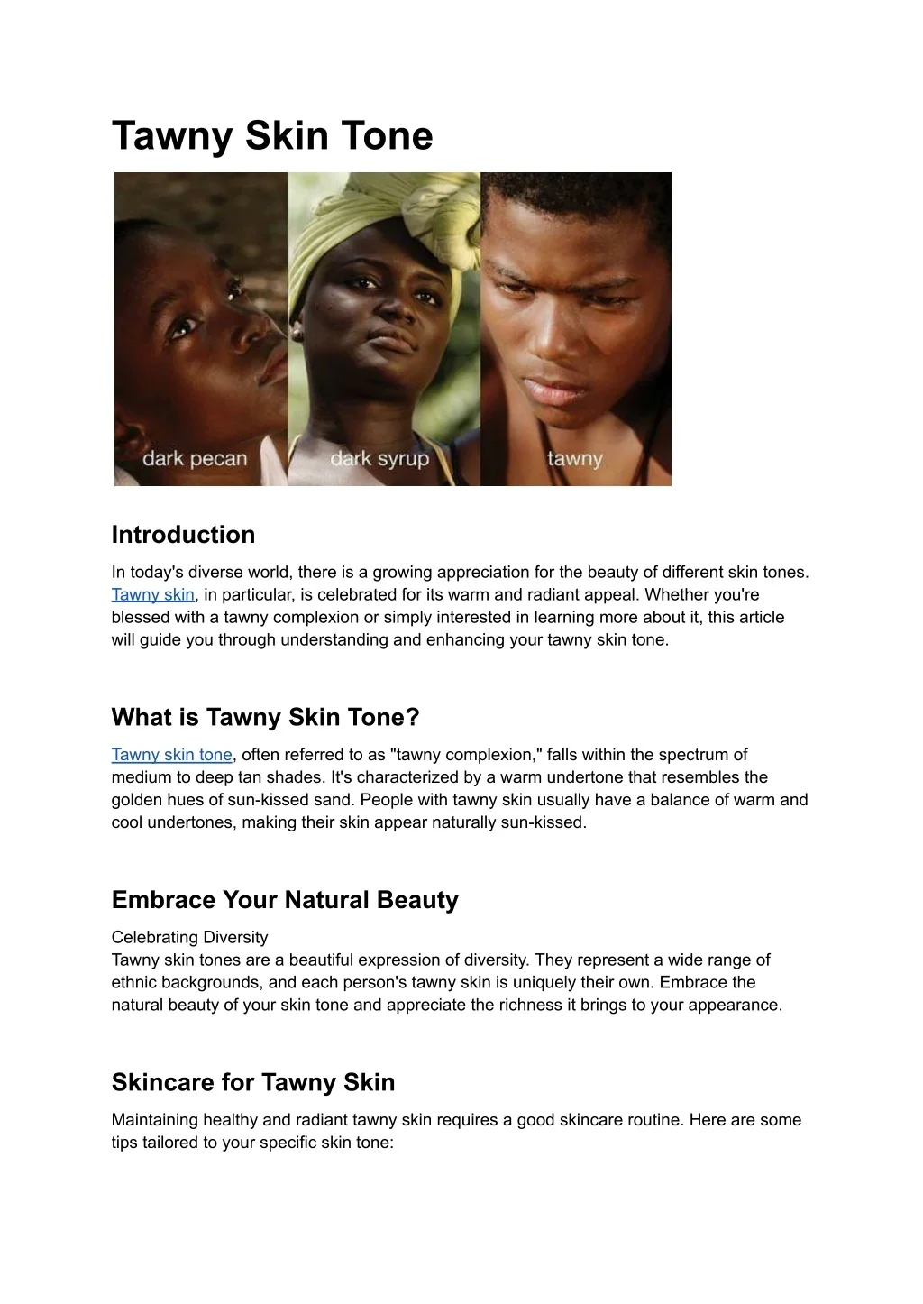 PPT - Tawny Skin Tone PowerPoint Presentation, free download - ID:12604032