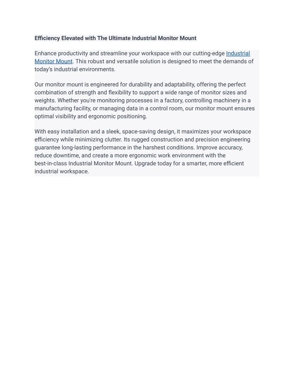 PPT - Efficiency Elevated with The Ultimate Industrial Monitor Mount PowerPoint Presentation ...