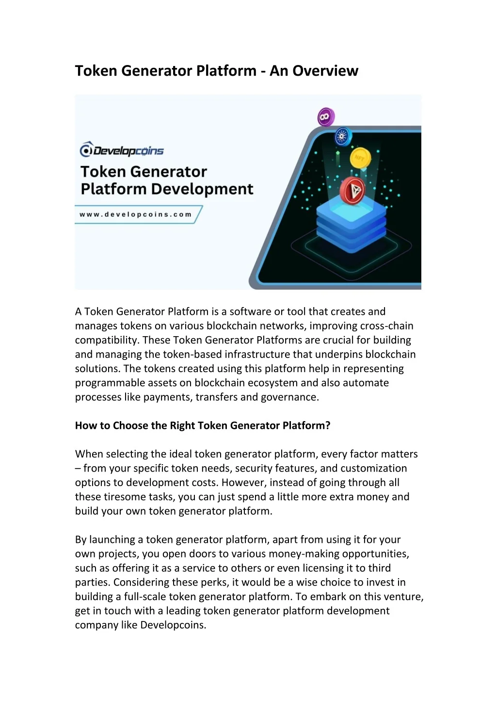 PPT - Token Generator Platform Development PowerPoint Presentation ...