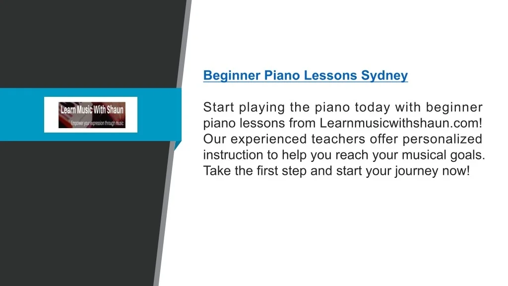 PPT - Beginner Piano Lessons Sydney | Learnmusicwithshaun.com ...