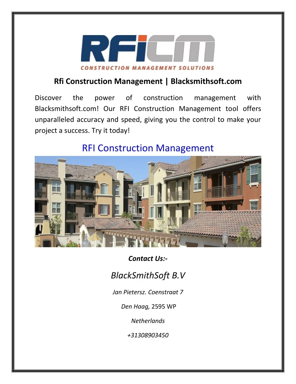 PPT - Rfi Construction Management | Blacksmithsoft.com PowerPoint ...