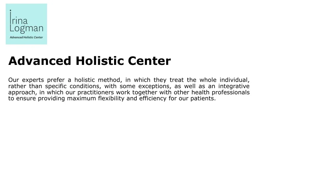 PPT - Advanced Holistic Center PowerPoint Presentation, free download ...