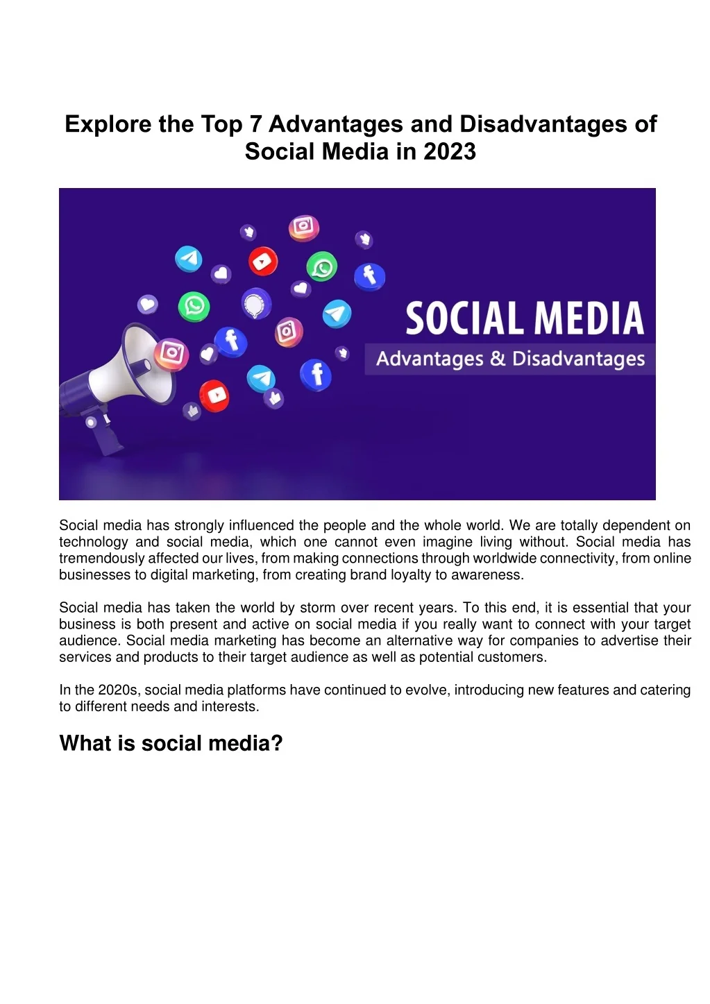 PPT - Explore the Top 7 Advantages and Disadvantages of Social Media in ...