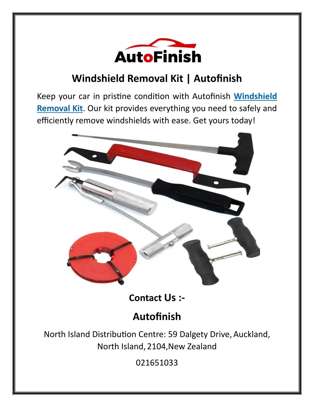 PPT - Windshield Removal Kit Autofinish PowerPoint Presentation, free ...