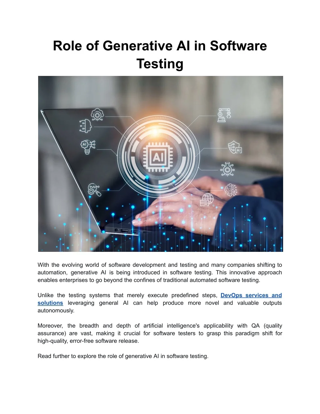 PPT - Role of Generative AI in Software Testing PowerPoint Presentation ...