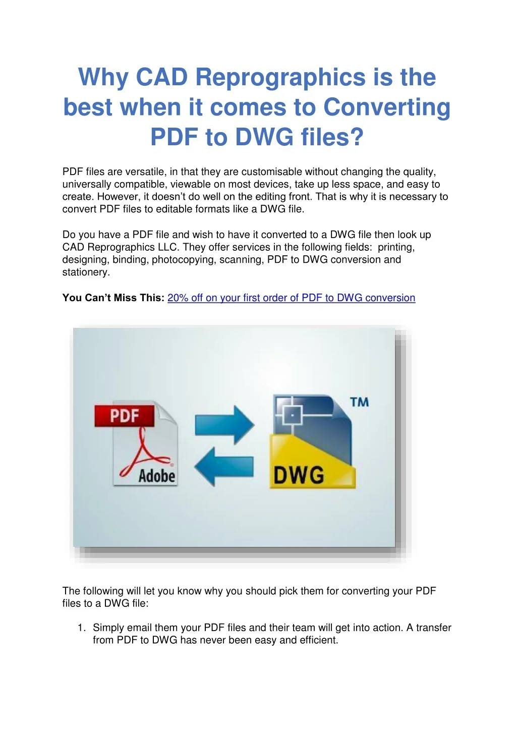 PPT - Why CAD Reprographics is the best when it comes to Converting PDF to DWG files PowerPoint ...