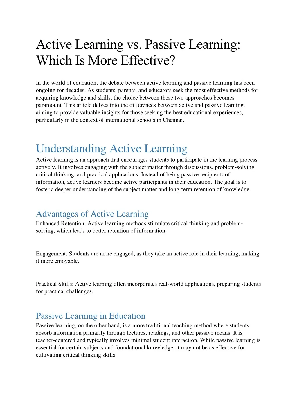 PPT - Active Learning vs. Passive Learning: Which Is More Effective ...