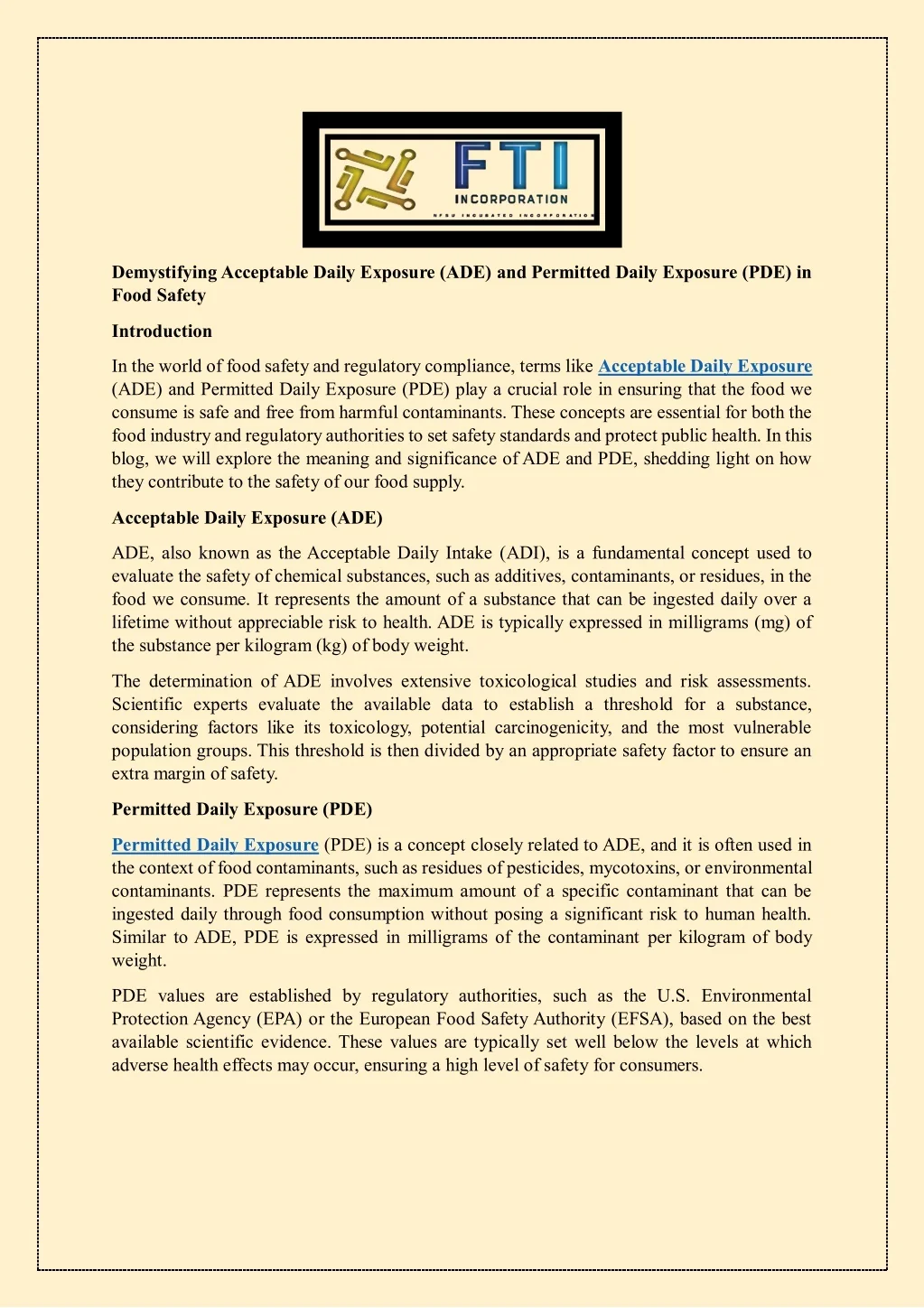 PPT - Demystifying Acceptable Daily Exposure (ADE) and Permitted Daily ...