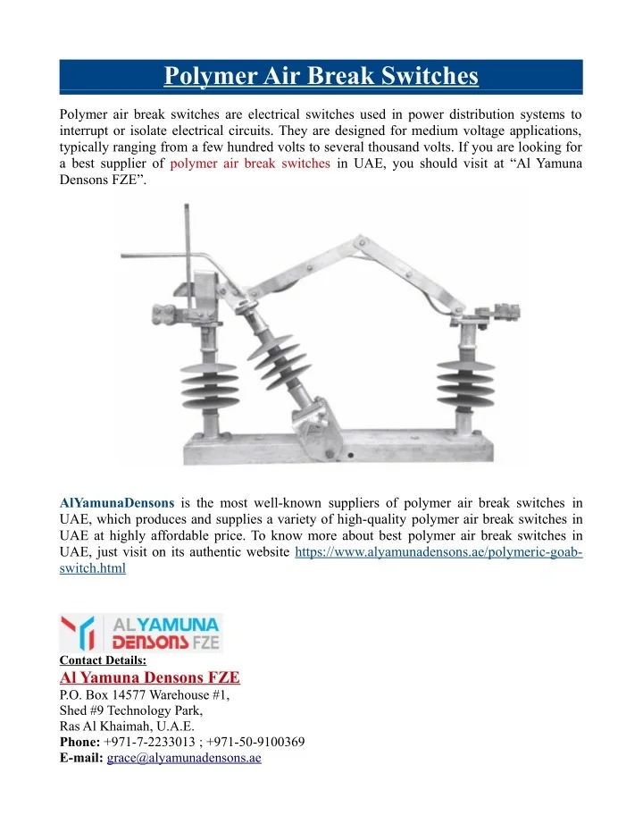 PPT - Polymer Air Break Switches PowerPoint Presentation, free download ...
