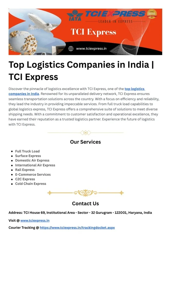 PPT - Navigating Excellence Top 10 Logistics Companies in India - A ...