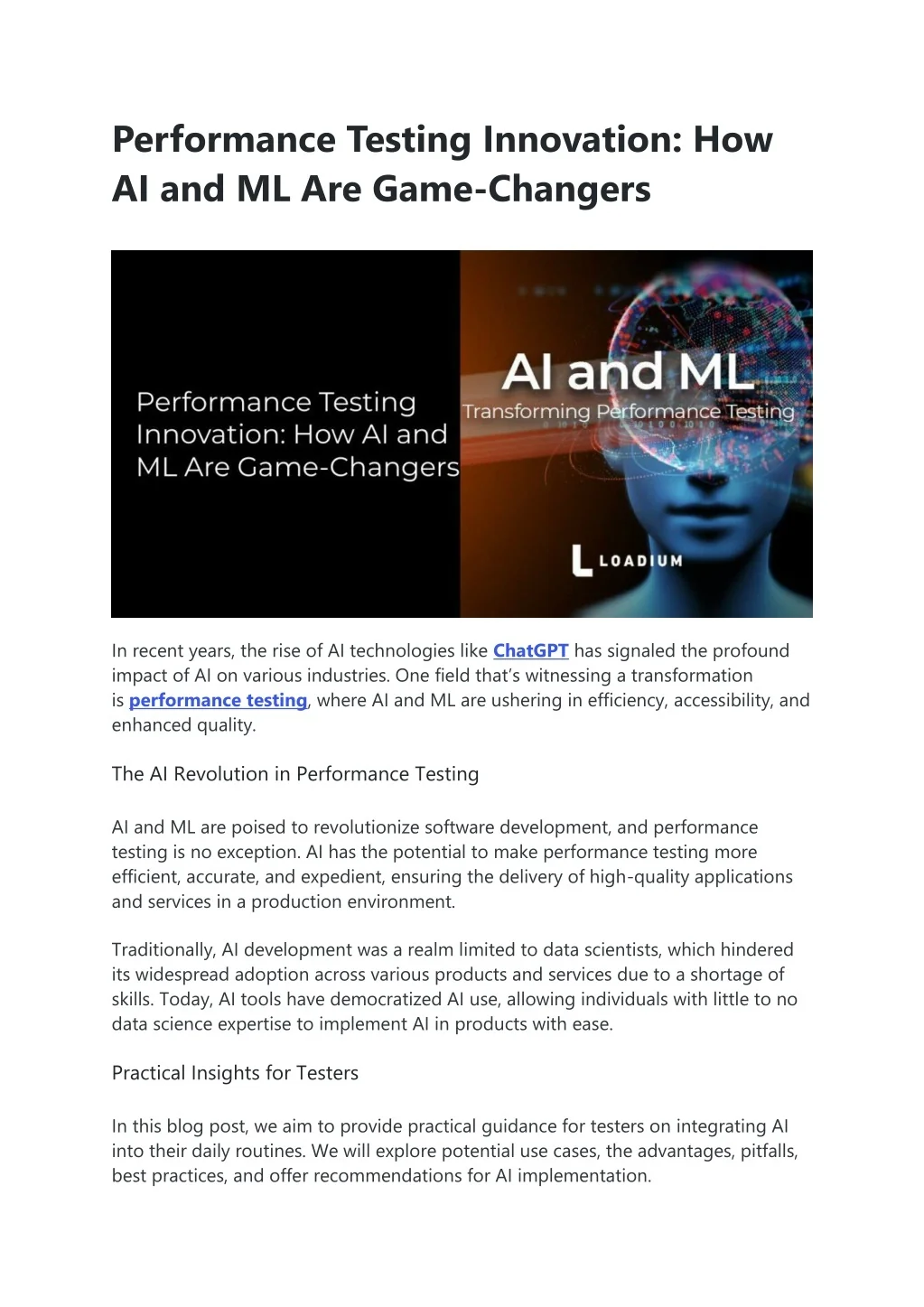 PPT - Performance Testing Innovation How AI and ML Are Game PowerPoint ...