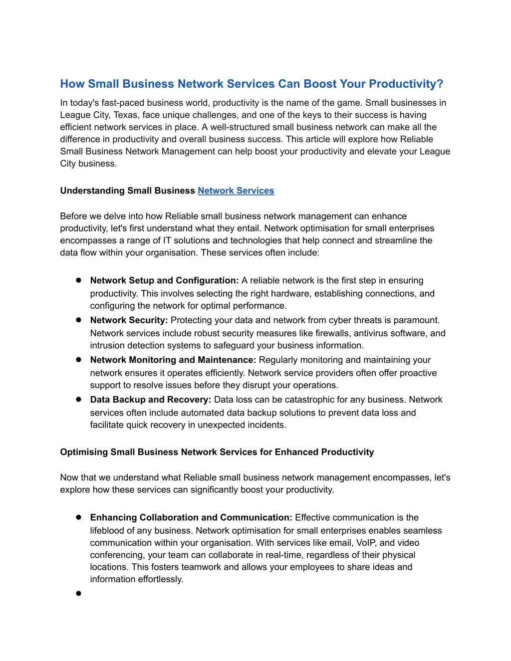 PPT - How Small Business Network Services Can Boost Your Productivity ...