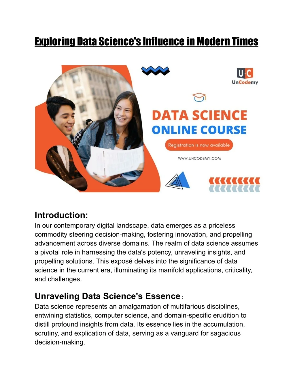 PPT - Exploring Data Science's Influence in Modern Times PowerPoint ...