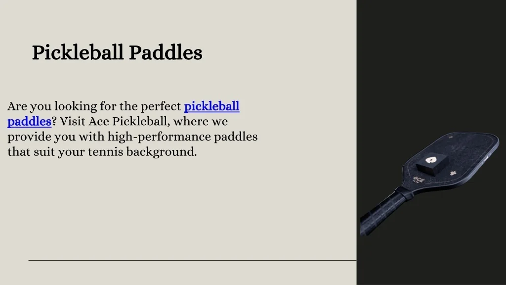 PPT - Pickleball Paddles PowerPoint Presentation, free download - ID ...