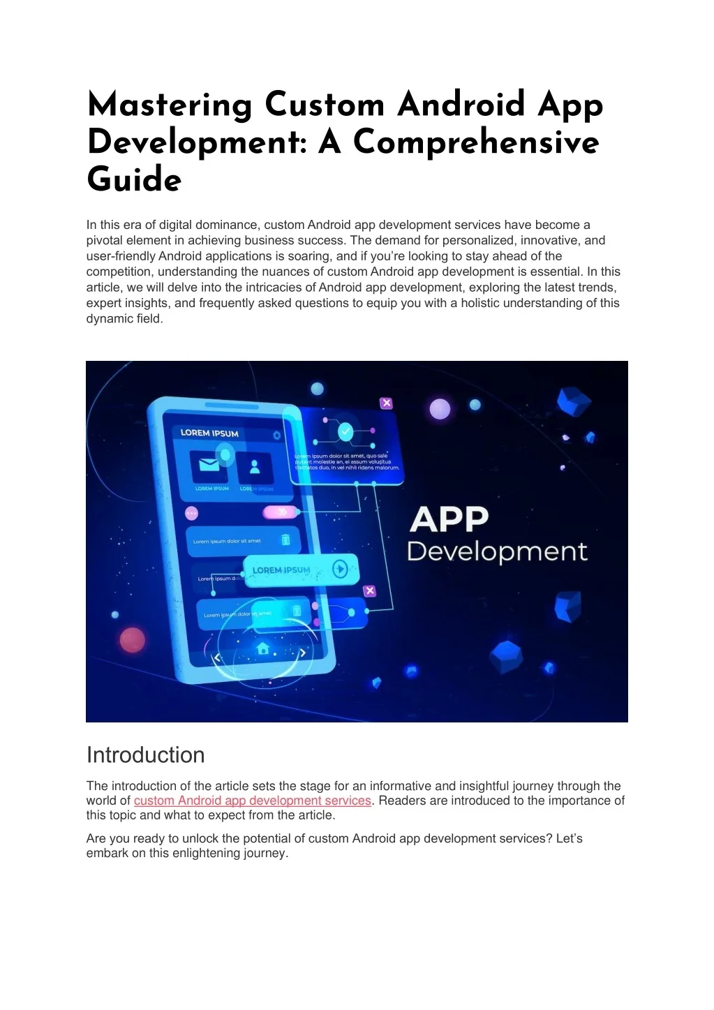 PPT - Mastering Custom Android App Development: A Comprehensive Guide PowerPoint Presentation ...