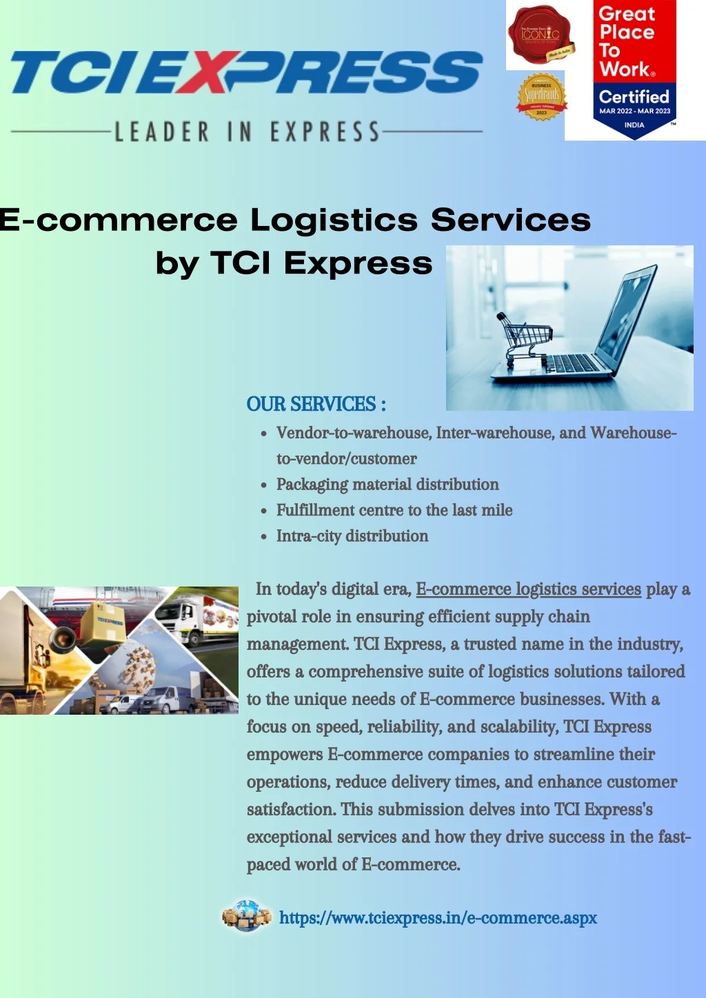 PPT - Efficient E-commerce Logistics Solutions by TCI Express (1 ...
