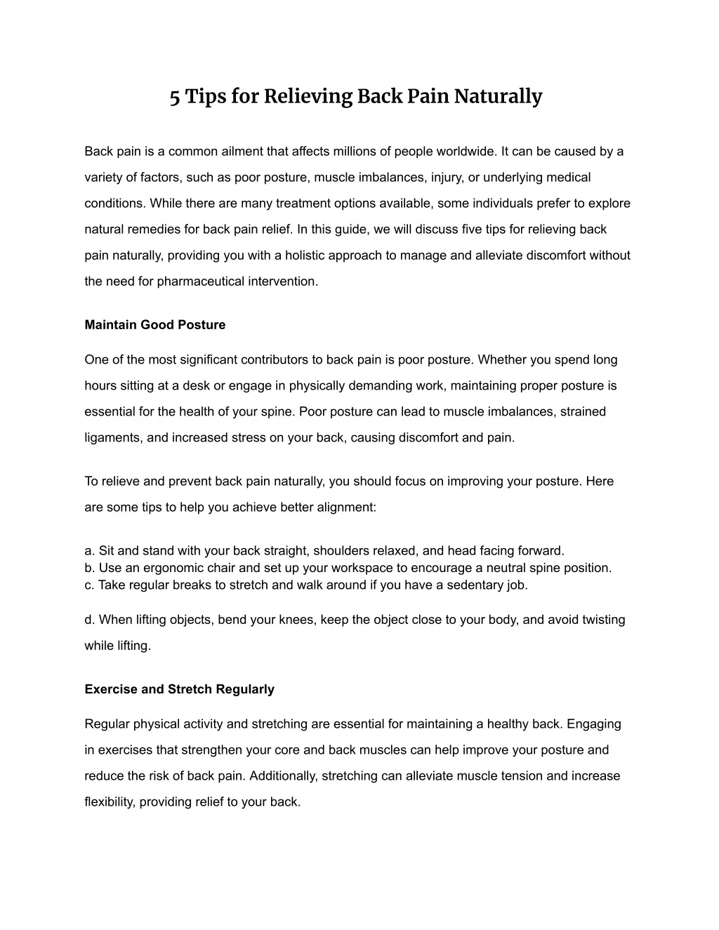 PPT - 5 Tips for Relieving Back Pain Naturally PowerPoint Presentation ...