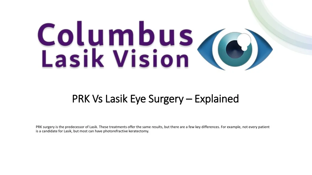 PPT - PRK Vs Lasik Eye Surgery – Explained PowerPoint Presentation ...