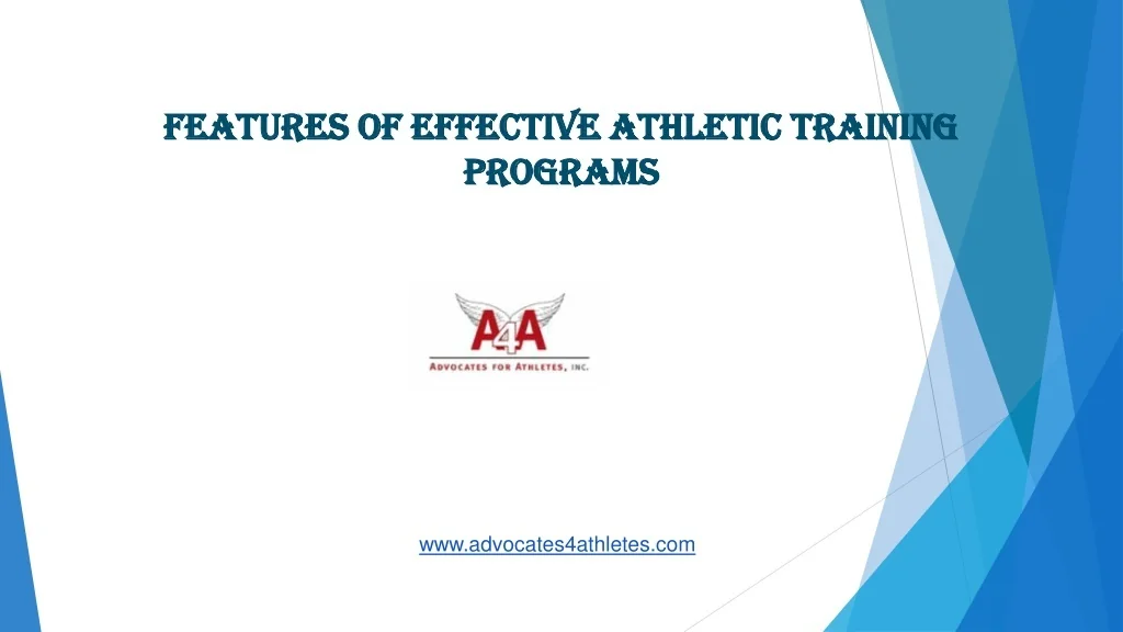 PPT - Features of Effective Athletic Training Programs PowerPoint ...