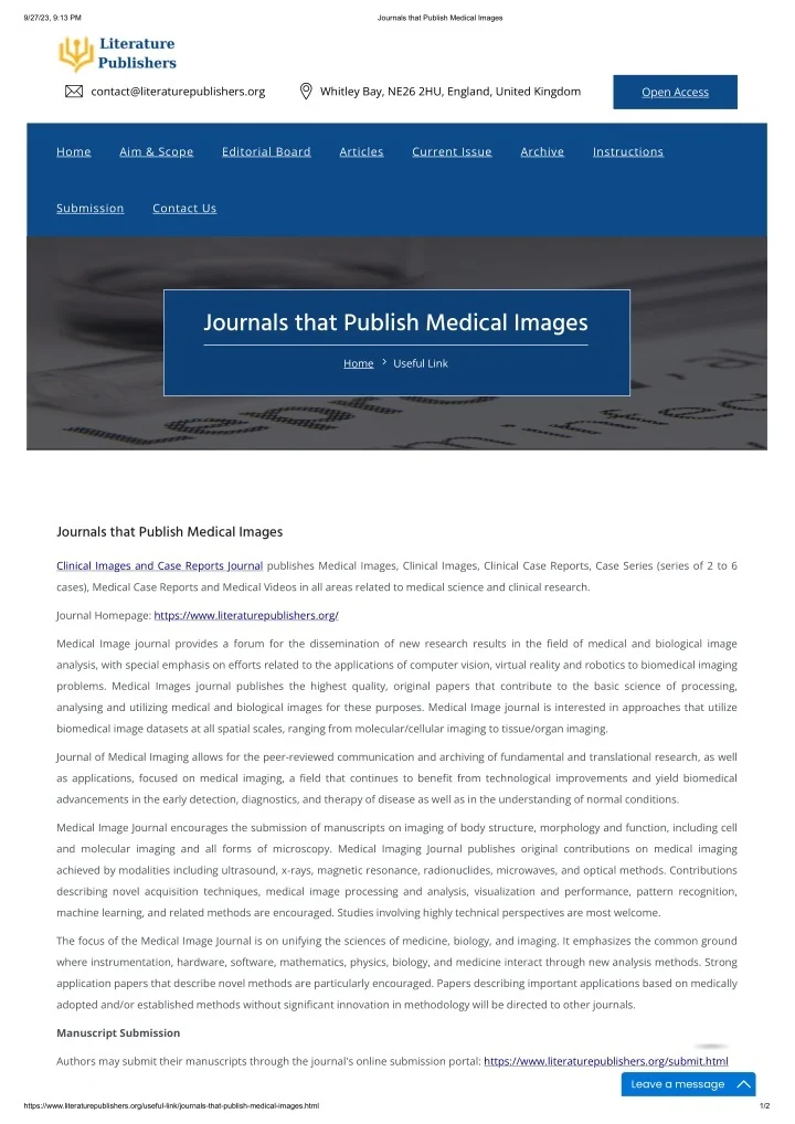 PPT - Journals that Publish Medical Images PowerPoint Presentation ...