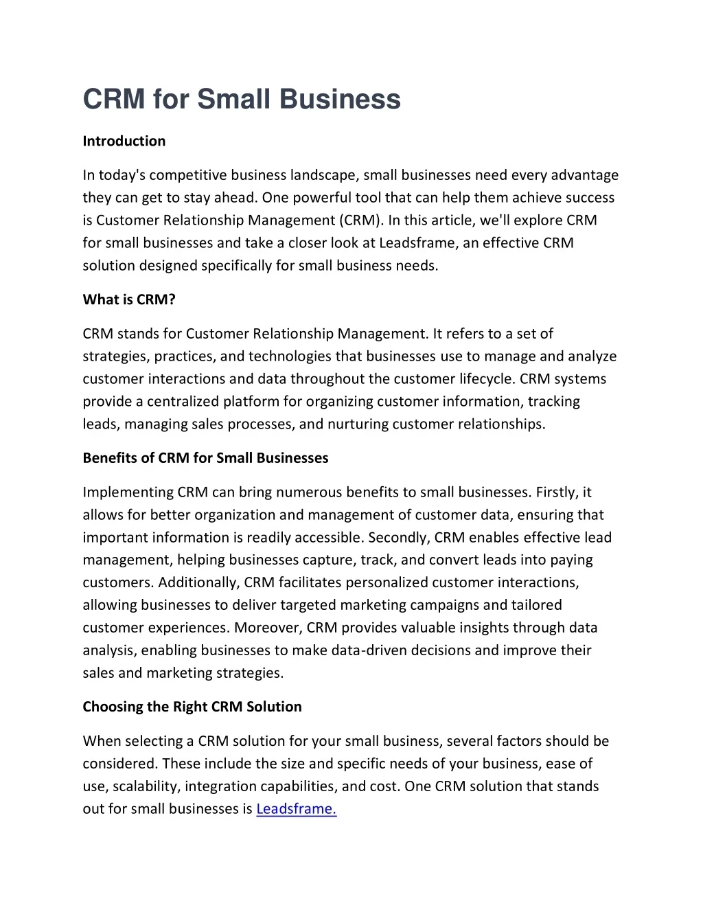 PPT - CRM for Small Business PowerPoint Presentation, free download ...