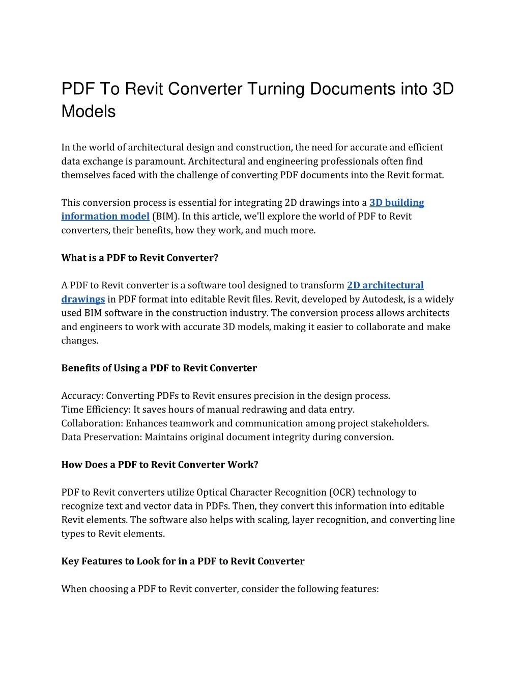 PPT - Pdf To Revit Converter Turning Documents into 3D Models ...