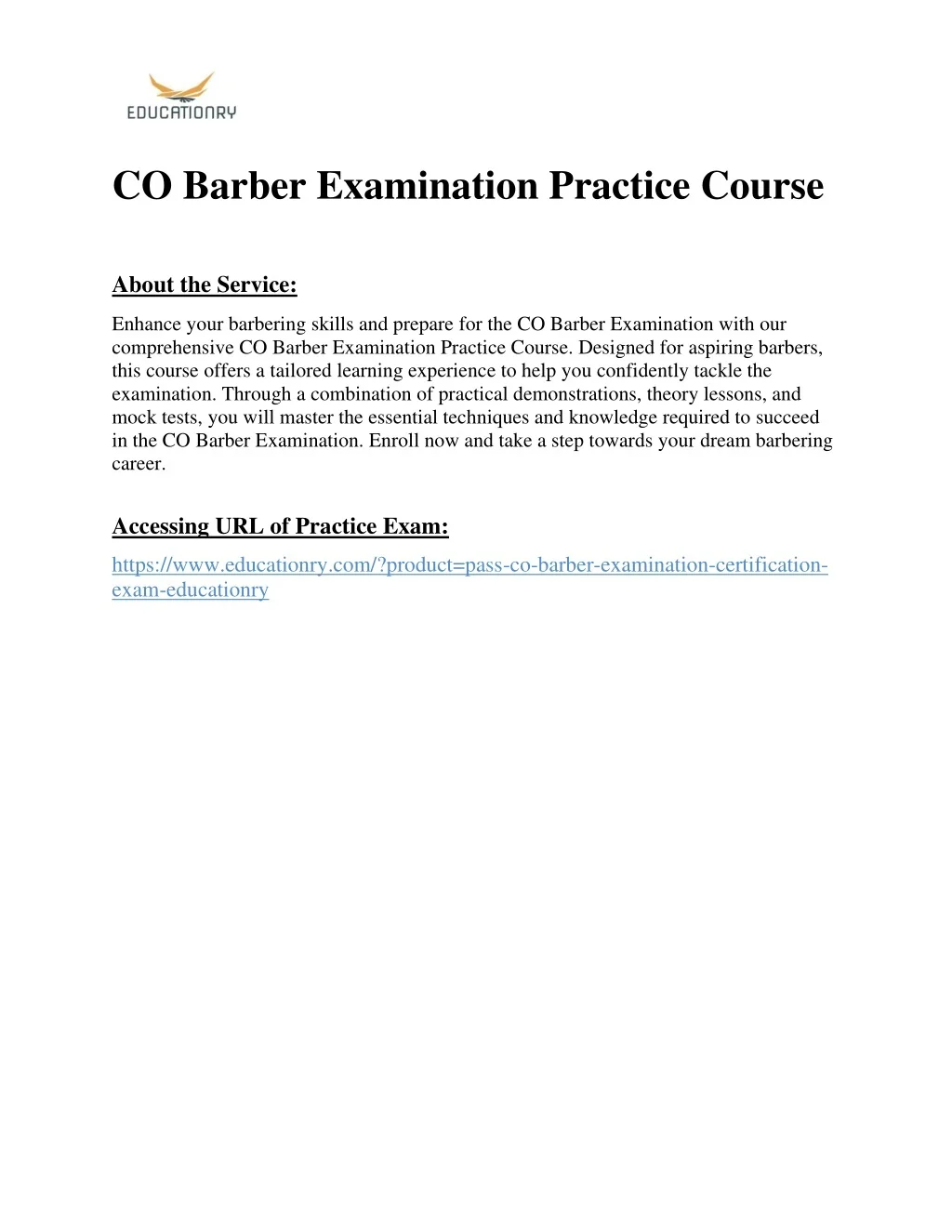 PPT - CO Barber Examination Practice Course PowerPoint Presentation ...