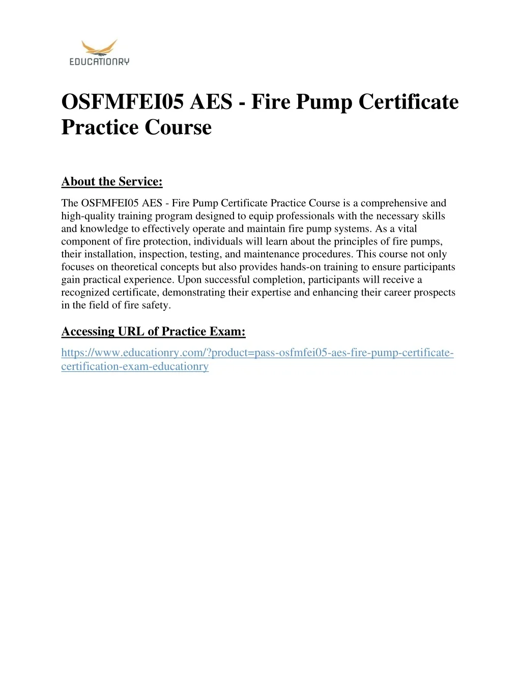 PPT - OSFMFEI05 AES - Fire Pump Certificate Practice Course PowerPoint ...