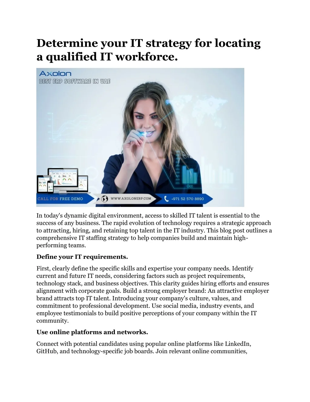PPT - Determine your IT strategy for locating a qualified IT workforce ...