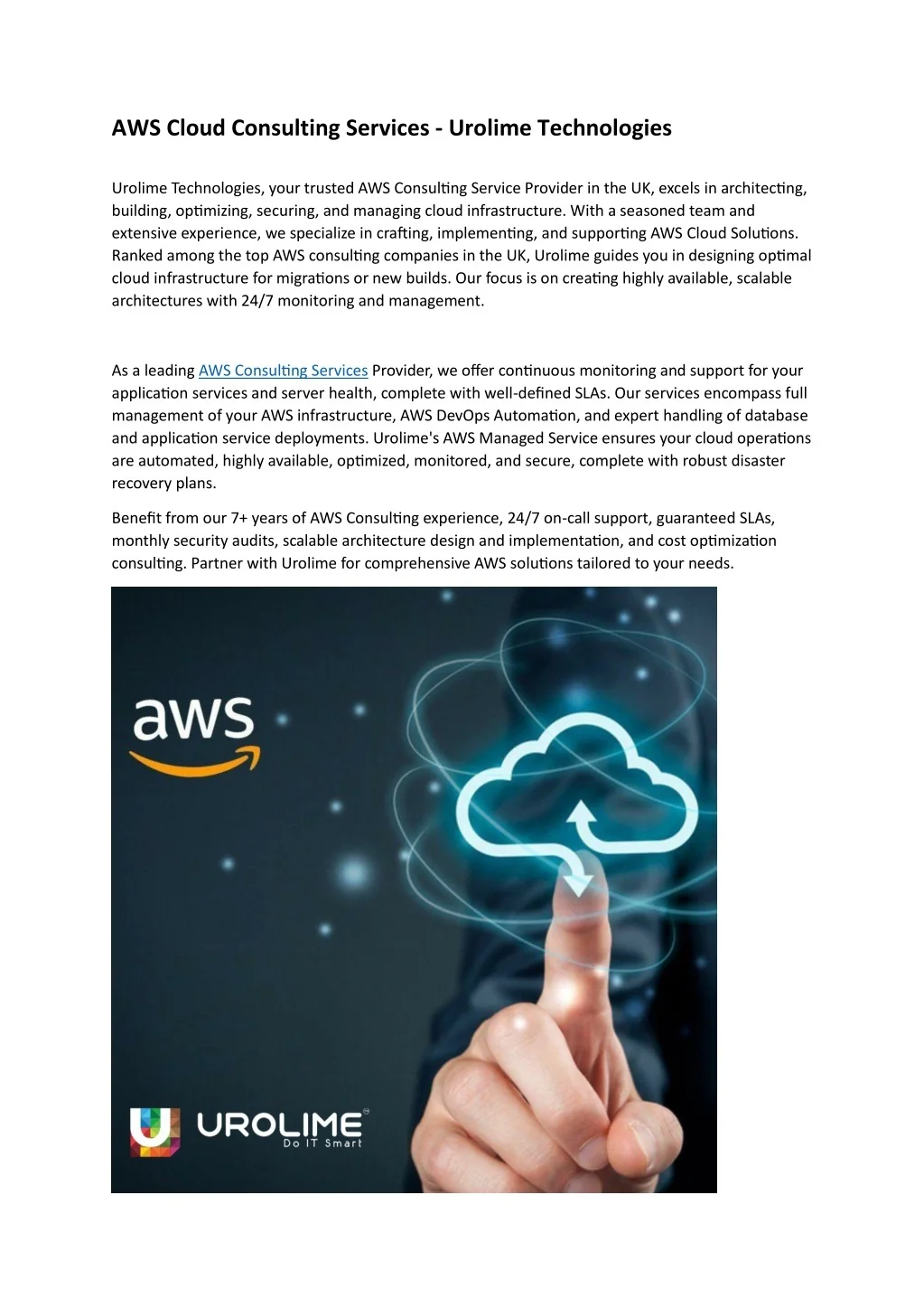 PPT - AWS Cloud Consulting Services by Urolime technologies PowerPoint ...