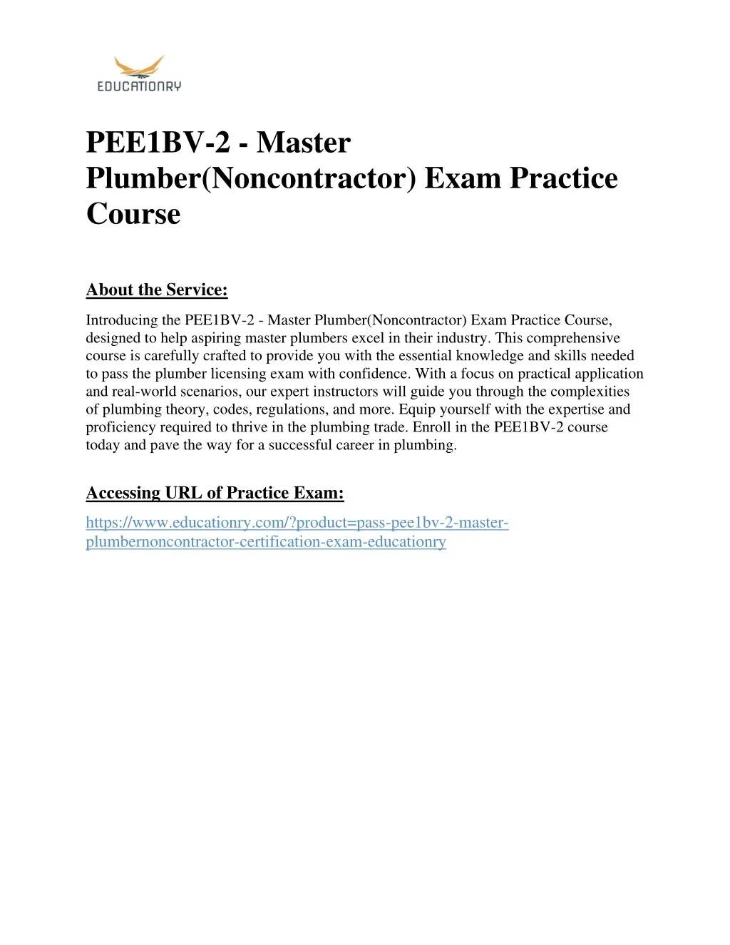 PPT - PEE1BV-2 - Master Plumber(Noncontractor) Exam Practice Course ...