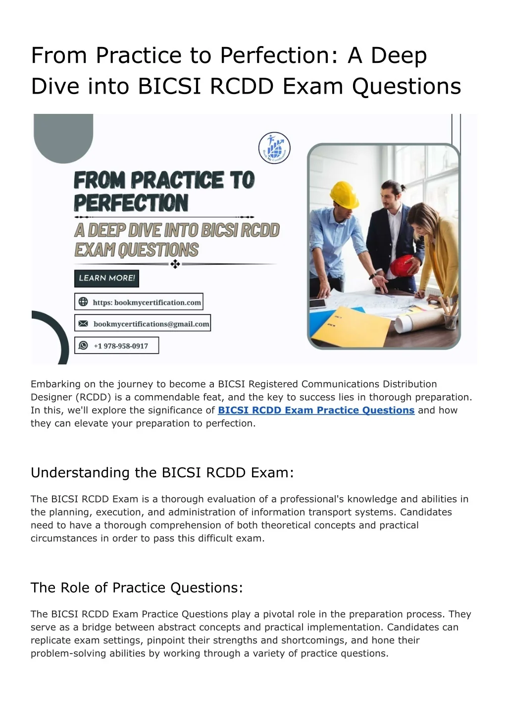 PPT - From Practice to Perfection_ A Deep Dive into BICSI RCDD Exam Questions PowerPoint ...