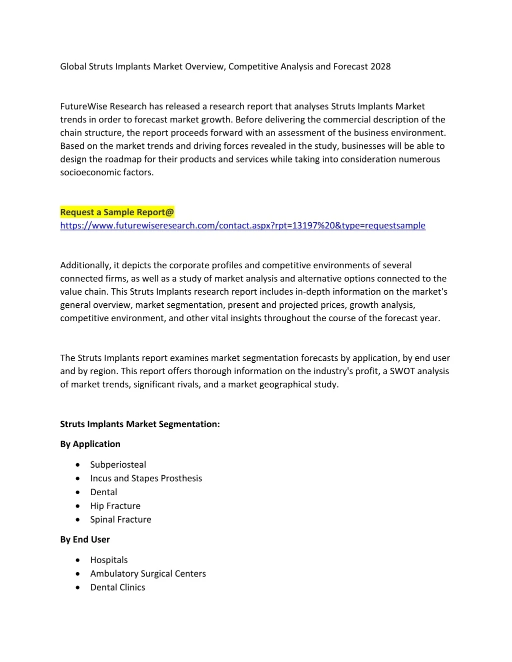 PPT - Struts Implants Market PowerPoint Presentation, free download ...