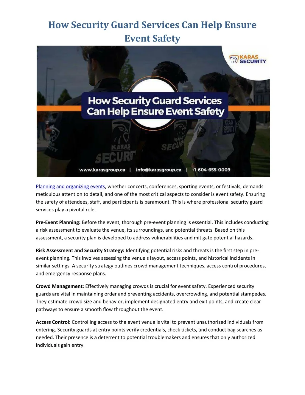 PPT - How Security Guard Services Can Help Ensure Event Safety ...
