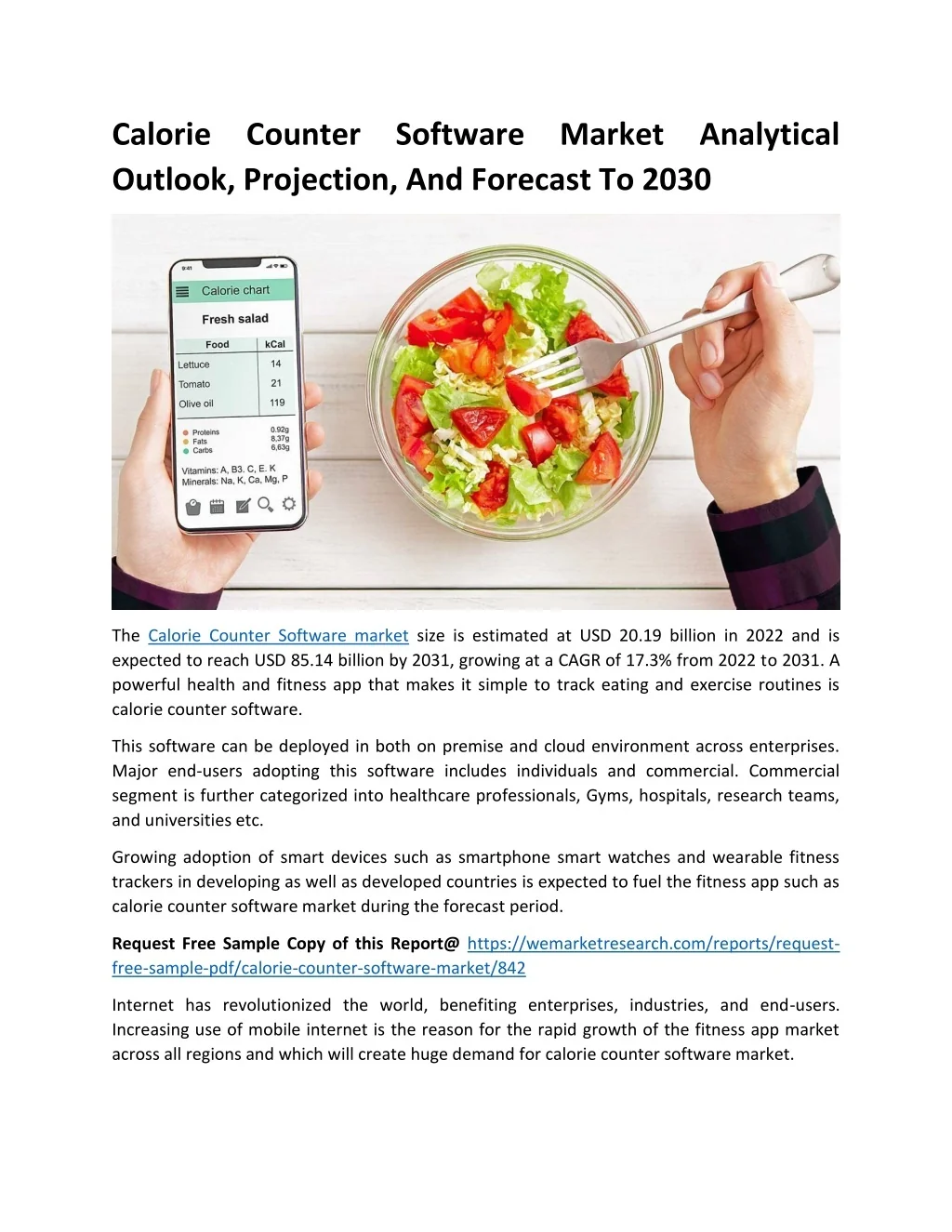 PPT - Calorie Counter Software Market PowerPoint Presentation, free ...