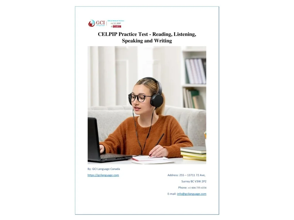 PPT - CELPIP Practice Test - Reading, Listening, Speaking and Writing ...