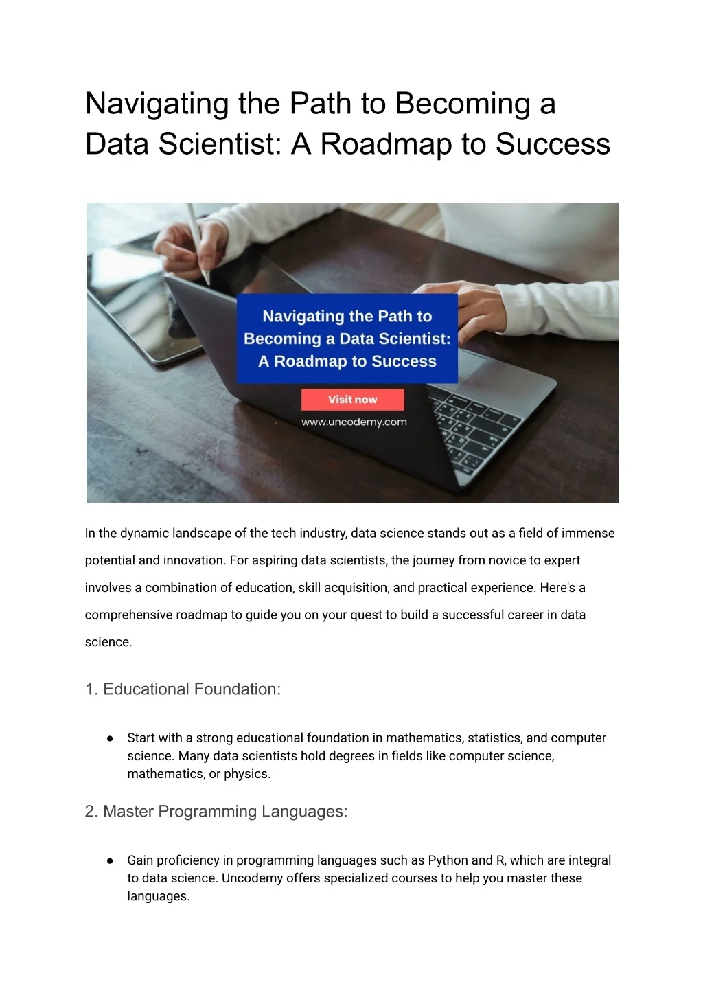 PPT - Navigating the Path to Becoming a Data Scientist_ A Roadmap to ...