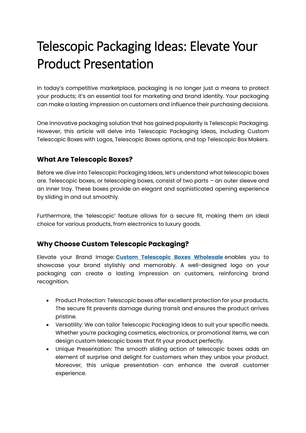 PPT - Telescopic Packaging Ideas PowerPoint Presentation, free download ...