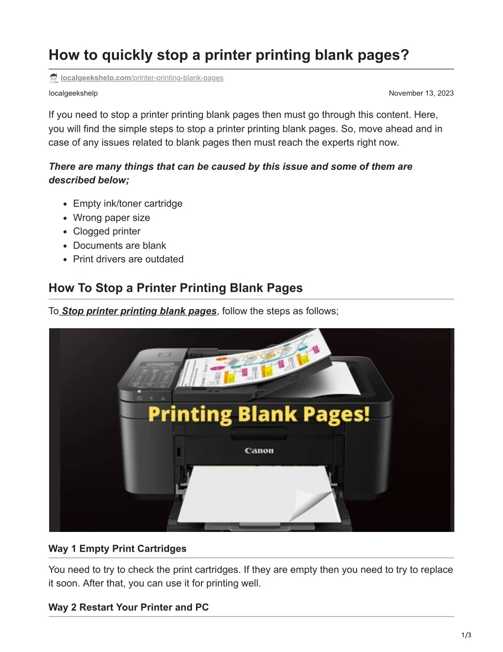 PPT - How To Stop a Printer Printing Blank Pages PowerPoint ...