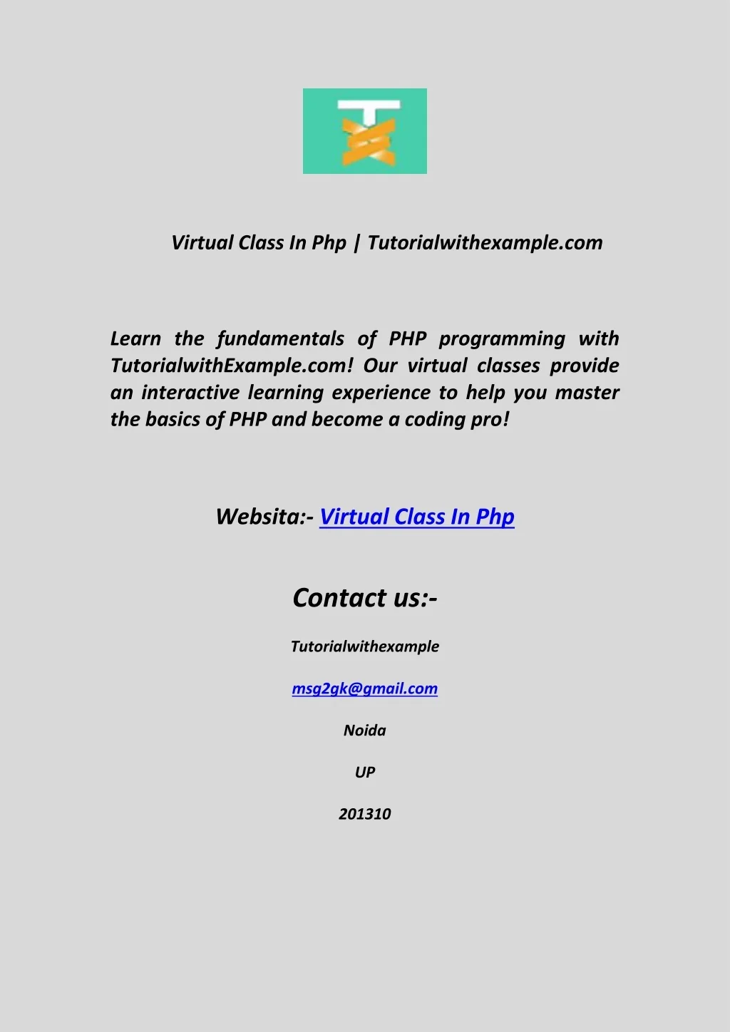 PPT - Virtual Class In Php Tutorialwithexample com PowerPoint Presentation - ID:12650617