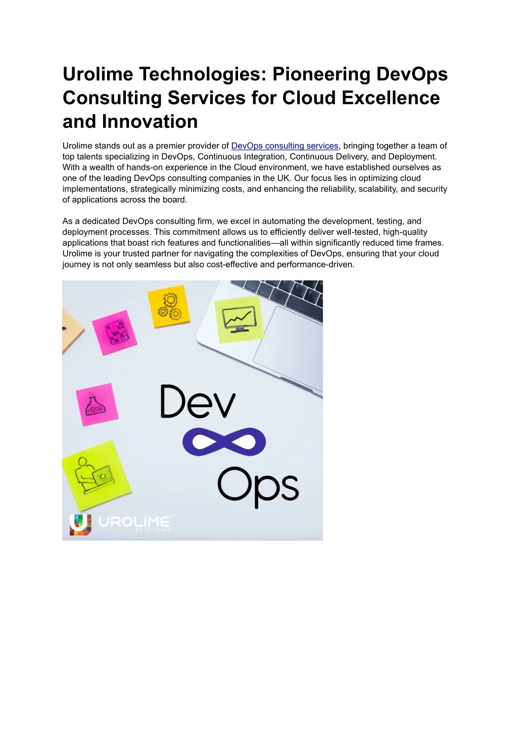 PPT - Urolime Technologies Pioneering DevOps Consulting Services for Cloud Excellence and ...