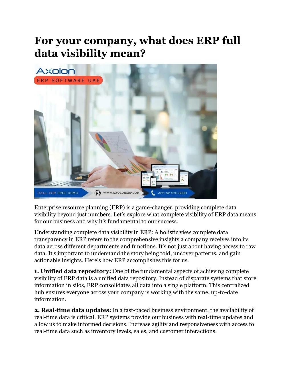 PPT - For your company, what does ERP full data visibility mean ...