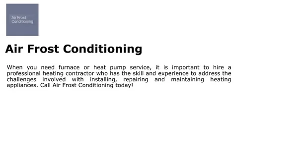 PPT - Air Frost Conditioning PowerPoint Presentation, free download ...