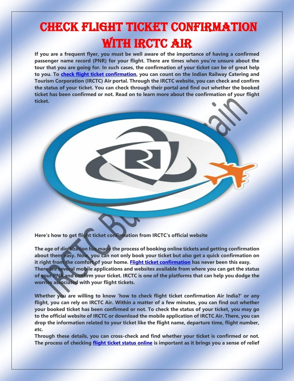PPT - Check flight ticket confirmation with IRCTC Air PowerPoint ...