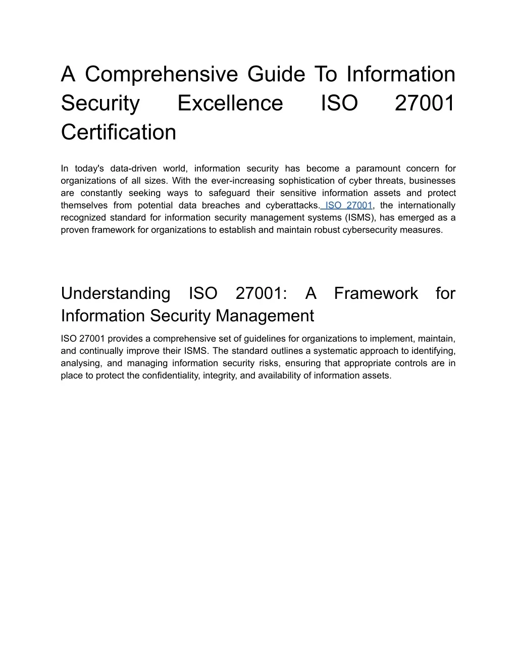 PPT - A Comprehensive Guide To Information Security Excellence ISO 27001 Certification (2 ...