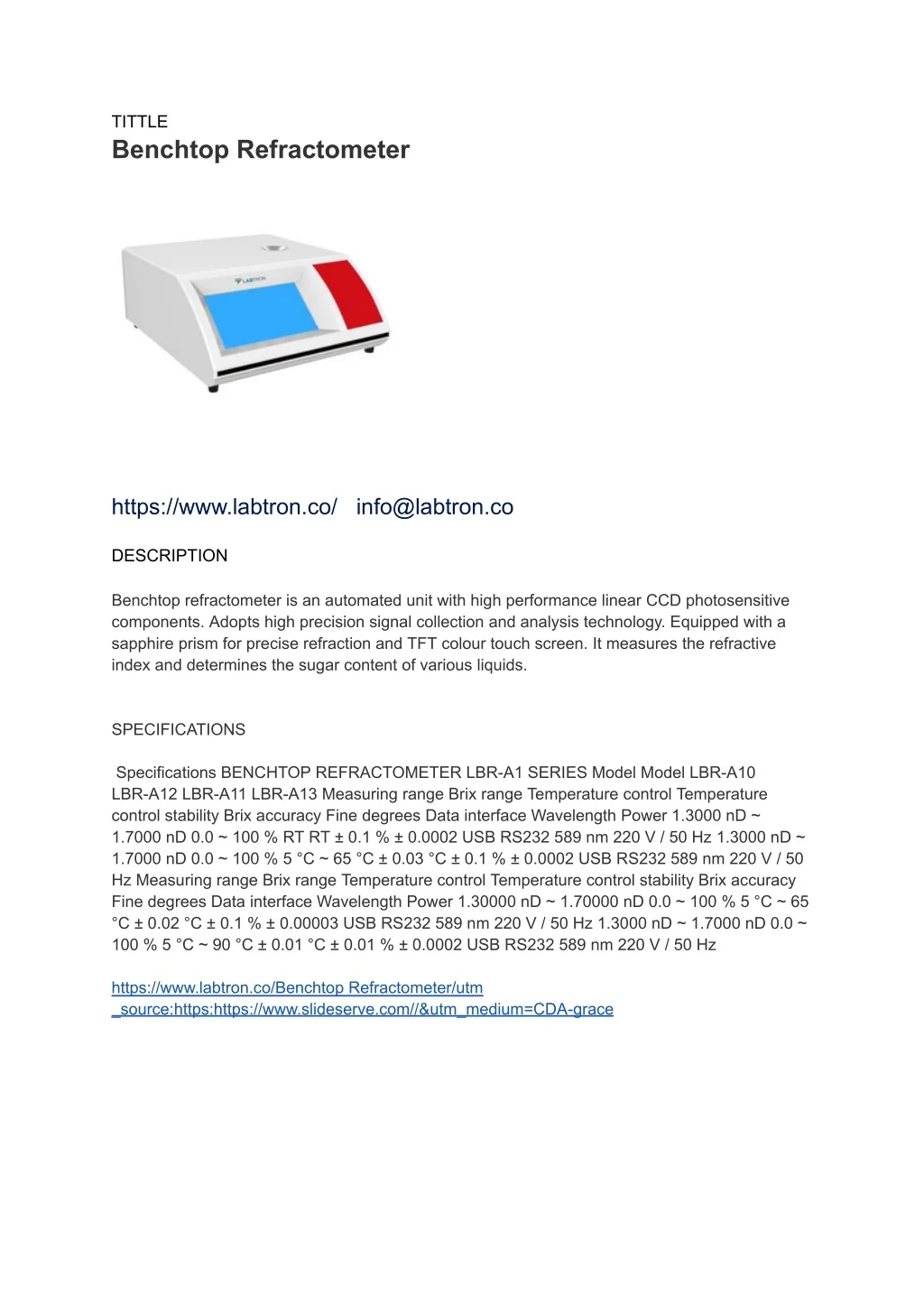 PPT - Benchtop refractometer PowerPoint Presentation, free download ...
